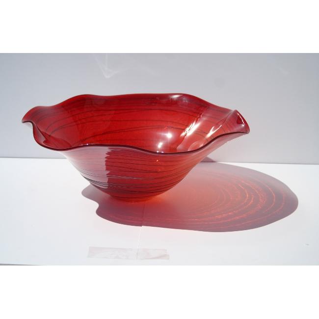 Hand Blown Red Frosted Glass Bowl Overstock Shopping Great Deals On Baskets And Bowls