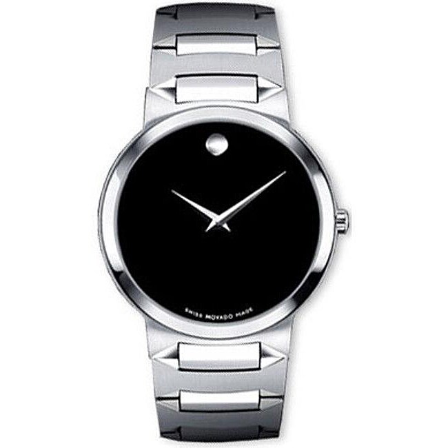 Movado Temo Men s Stainless Steel Black Face Watch Overstock Movado Temo Men s Stainless Steel Black Face Watch Overstock