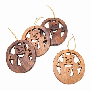 Novica Handmade Festive Snowmen Wood Ornaments Set Of Bed Bath Beyond