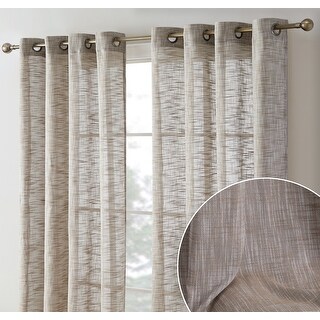 Deconovo Faux Linen Completely Blackout With Coating Curtains 2 Panel