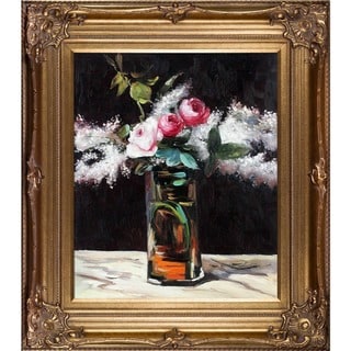 La Pastiche Edward Manet Roses et Lilas Hand Painted Framed Canvas Art ...