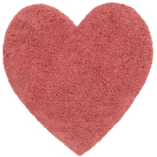 Hand-tufted Layla Pink Heart Rug (2'8 x 2'8) - 2'8" x 2'8" Heart - Bed ...
