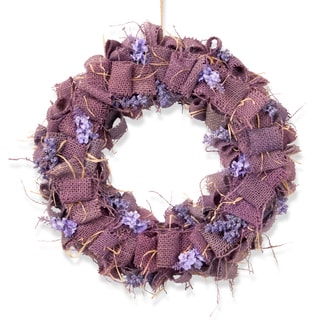 16-inch Easter Wreath with Lavender Burlap - Bed Bath & Beyond - 10007100