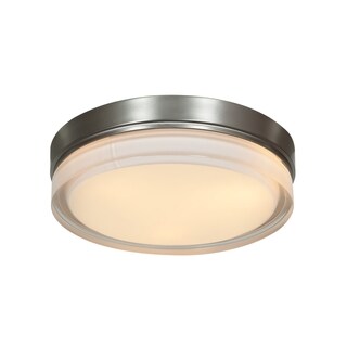 Access Lighting Solid LED 9-inch Flush Mount, Brushed Steel - Bed Bath ...