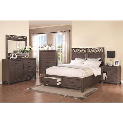Pinecrest Wire-brushed Dark Black 4-piece Bedroom Set - Overstock ...