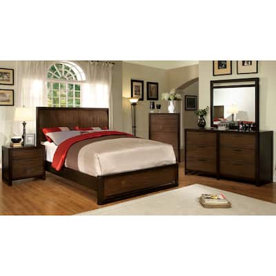 Furniture of America Arlins Modern 4-piece Tobacco Bedroom Set ...