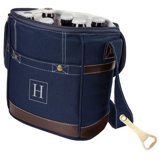 Personalized Navy Craft Beer 6 Pack Bottle Cooler with Opener - Bed ...