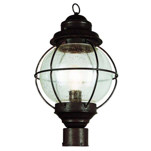 Cambridge Rustic Bronze Finish Outdoor Post Head with Seeded Shade ...