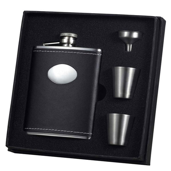 Visol Eclipse Z Black Leather Flask Cup and Funnel Gift Set - Bed Bath ...