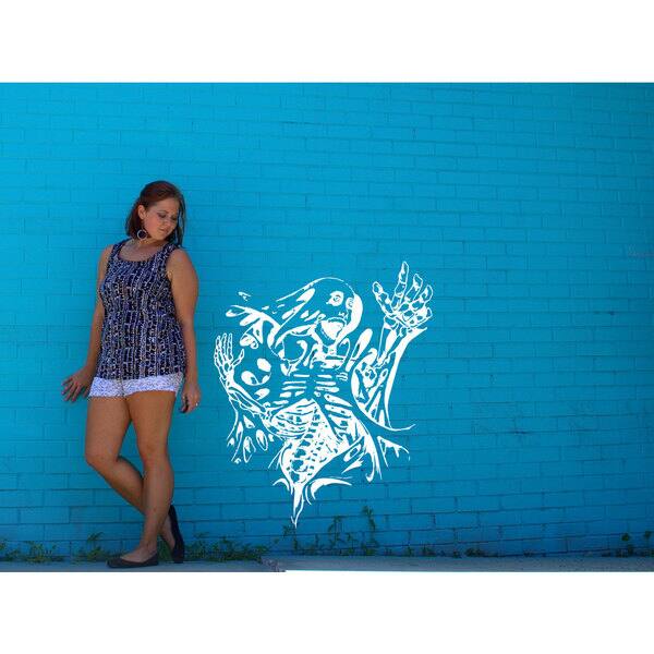 Skeleton Ripping out the metal Sticker Vinyl Wall Art - Bed Bath ...