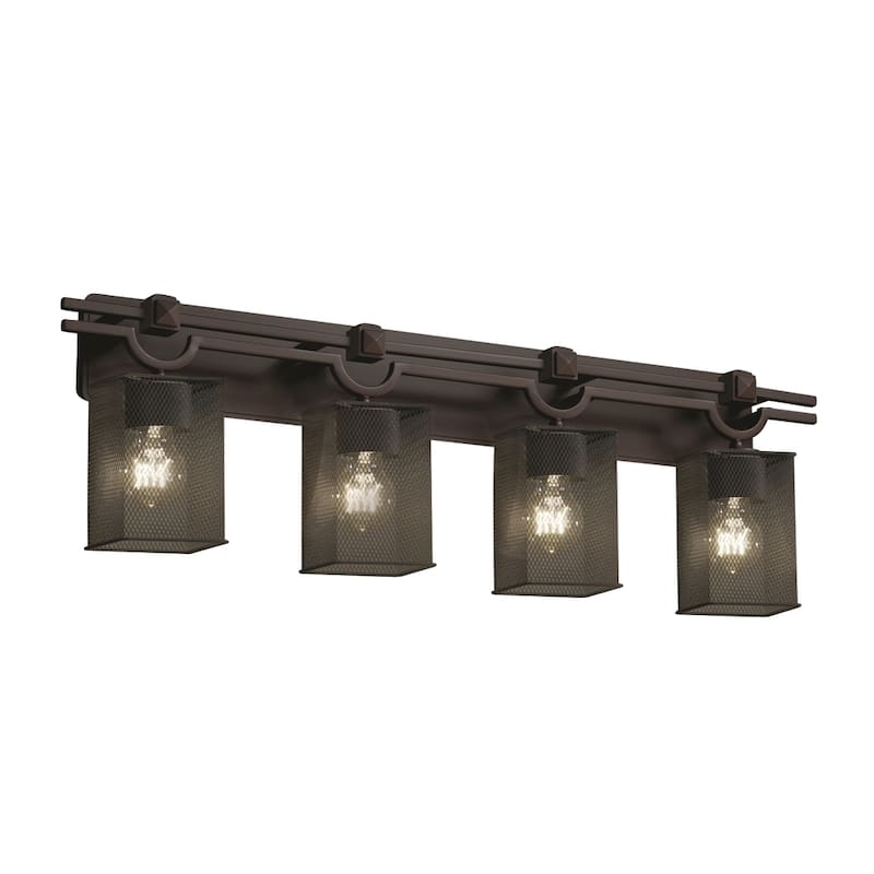 Justice Design Wire Mesh Argyle 4-light Dark Bronze Bath Bar, Square ...
