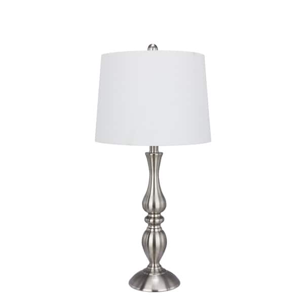 Metal Brushed Steel Finish 27-inch Table Lamp - Bed Bath & Beyond ...