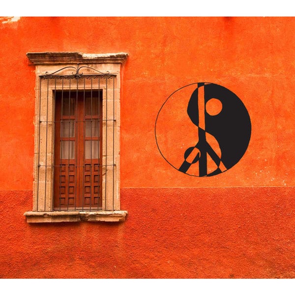 Yin Yang Peace Sign Sticker Vinyl Wall Art - Bed Bath & Beyond - 10046034