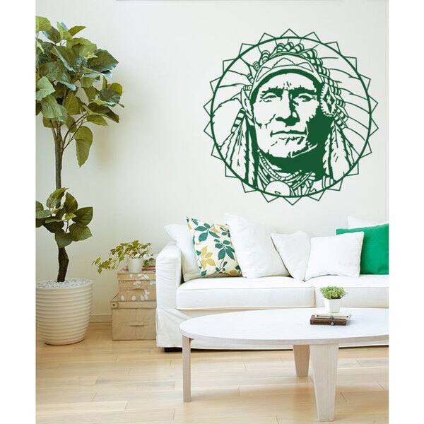 Native Indian Chief Sticker Vinyl Wall Art - Bed Bath & Beyond - 10051402