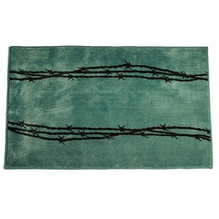 HiEnd Accents Barbwire Print Turquoise Acrylic Rug 24x36 Rug - 24 x 36 ...