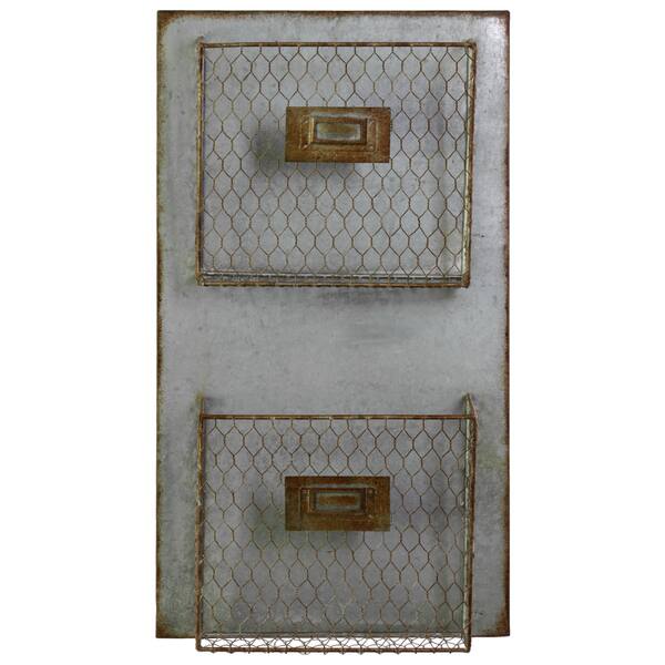 Galvanized Zinc Metal Mail Organizer with 2 Shelves - Bed Bath & Beyond ...