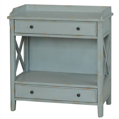 Hand Painted Distressed Slate Blue Finish Accent Chest - Overstock ...