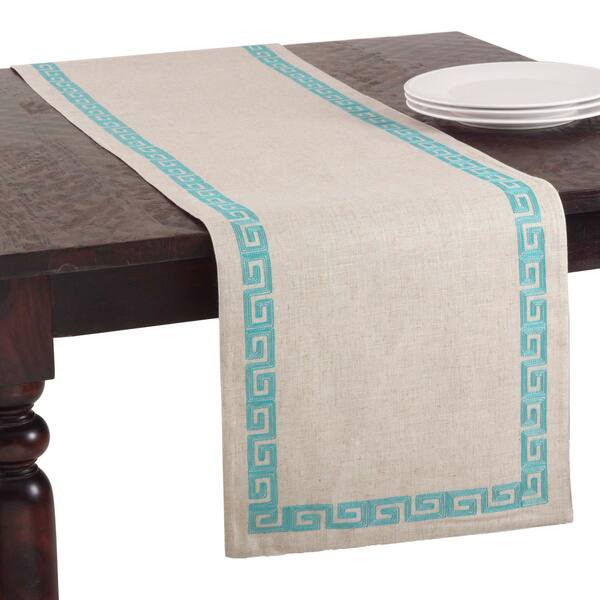Stitched Greek Key Design Runner - Bed Bath & Beyond - 10071898
