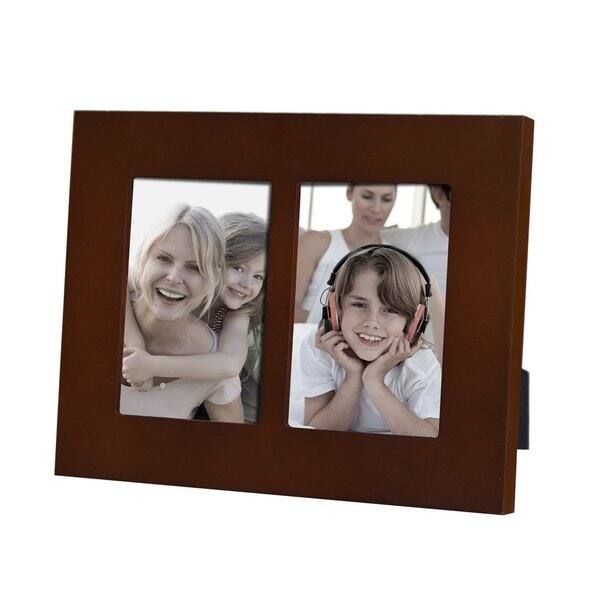 Adeco Decorative Walnut Color Wood Divided Picture Wall Hanging or ...