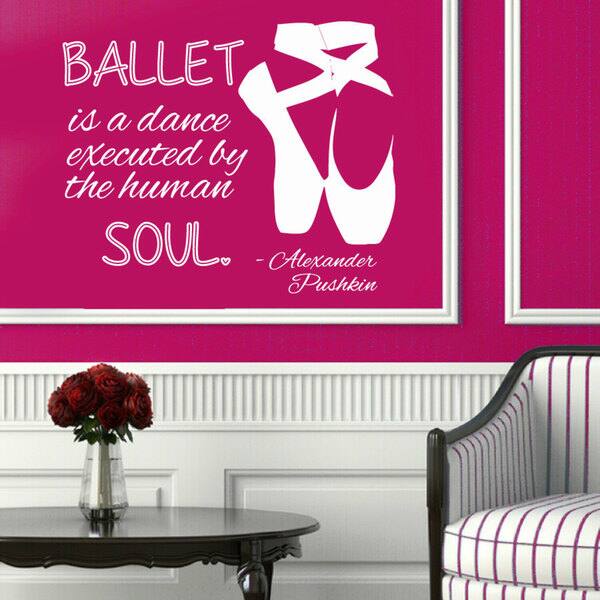 Ballet Ballerina Inspirational Quote Vinyl Sticker Wall Art - Bed Bath ...