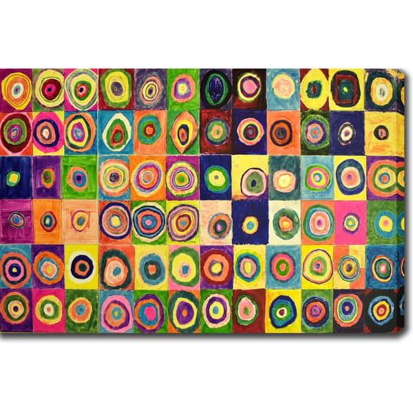 Wassily Kandinsky 'Squares with Concentric Circles' Oil on Canvas Art ...