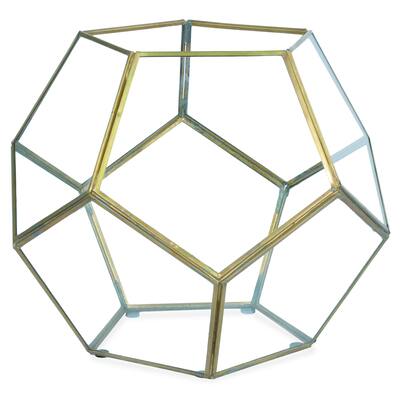 Ren Wil Arabella Brass Hexagon Terrarium - Overstock - 10085161