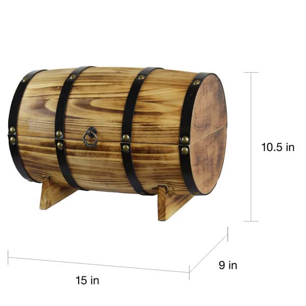 Wooden Barrel Treasure Chest - Brown - Bed Bath & Beyond - 10088632