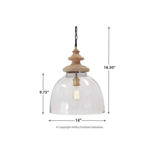 Signature Design by Ashley Farica Transparent Glass 14 Inch Wide ...