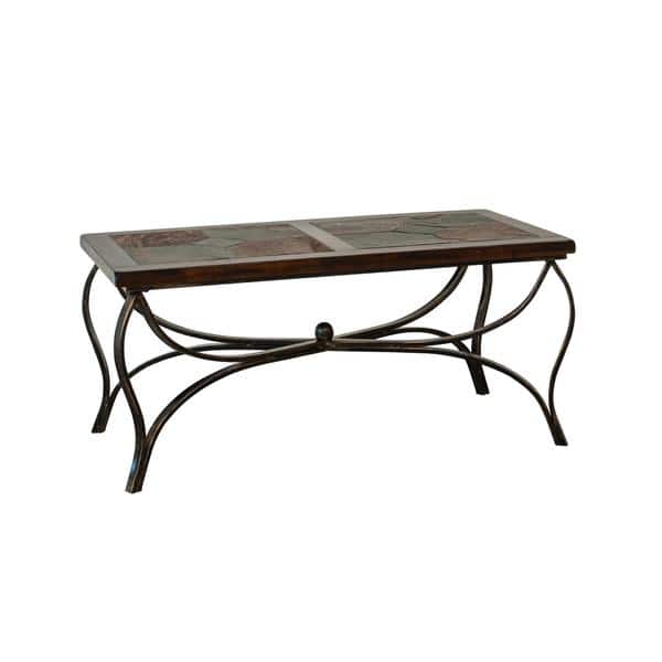 Sunny Designs Santa Fe Birch Wood Coffee Table with Metal Base - Bed ...