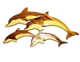 Handmade Art Intarsia Wooden Wall Plaque - Dolphin(110) - Bed Bath ...