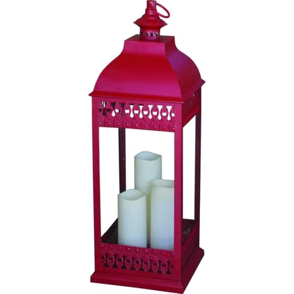 Smart Solar San Nicola Red Triple LED Candle Lantern - Bed Bath ...