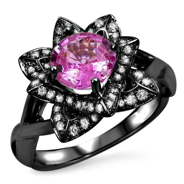 Shop Noori 14k Black Gold Over White Gold Round Pink Sapphire 2/5ct TDW ... Shop Noori 14k Black Gold Over White Gold Round Pink Sapphire 2/5ct TDW ...