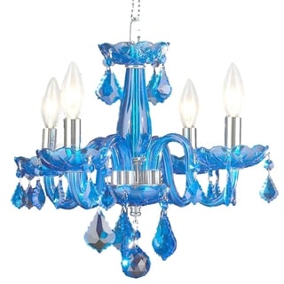 Kids Room Chandelier Modern Elegance 4-light Full Lead Sapphire Blue ...
