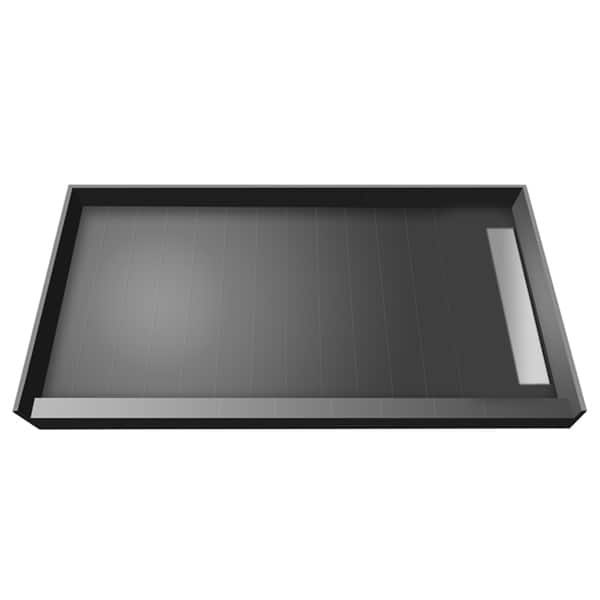 WonderFall Trench 42 x 72 Single Curb Shower Pan Right Drain - Bed Bath ...