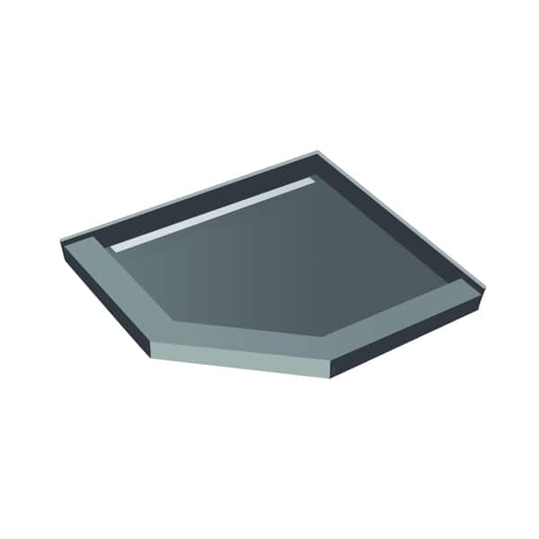 Redi Neo 42 inch D x 42 inch W Neo Angle Shower Pan Left Drain Trench ...