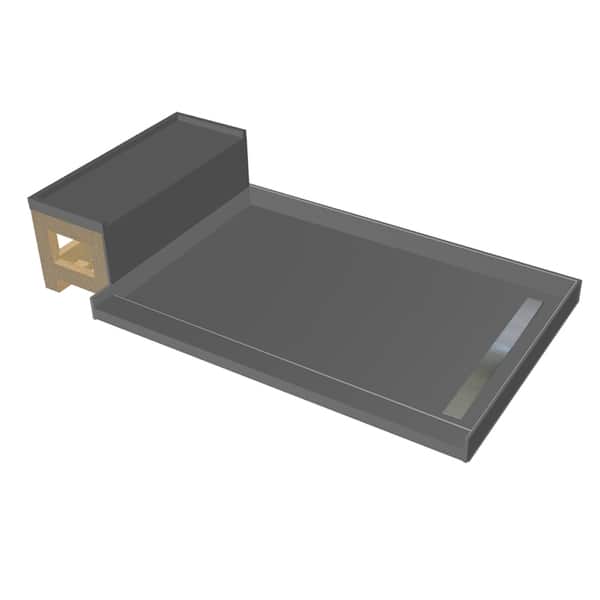 Base'N Bench 30x60 Shower Pan Right Tileable Trench w Seat - Bed Bath ...