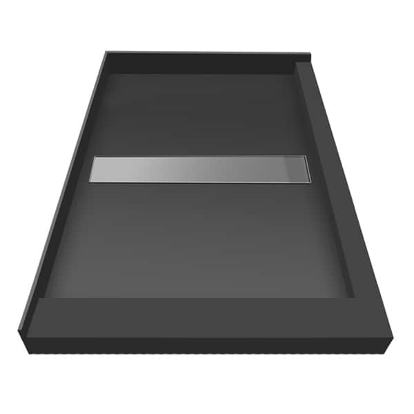 Redi Trench 42 x 60 Shower Pan Center Tileable Linear Drain L Dual Curb ...