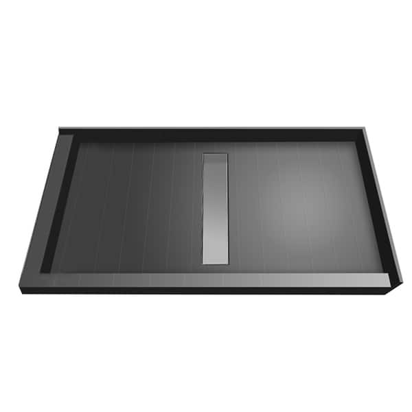 Redi Trench 42 x 60 Shower Pan Center Tileable Linear Drain L Dual Curb ...