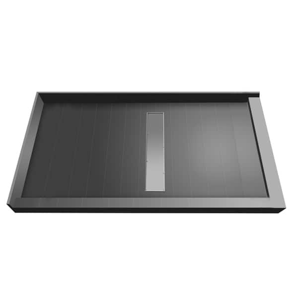 Redi Trench 36 x 48 Shower Pan Center Tileable Trench Drain R Dual Curb ...