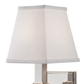 Ruskin 1-light Nickel Sconce with White Silk Shade - Bed Bath & Beyond ...