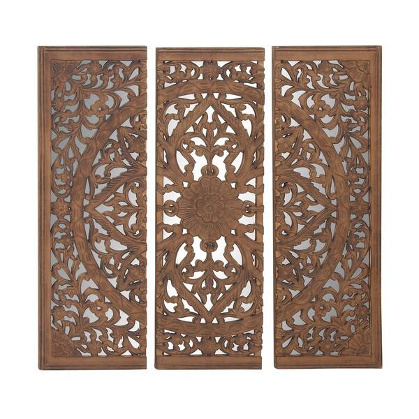 Astounding set of 3 Wood Mirror Wall Panel - Bed Bath & Beyond - 10137563