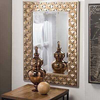 Baxton Studio Benner Contemporary Golden Finish Rectangle Accent Wall ...