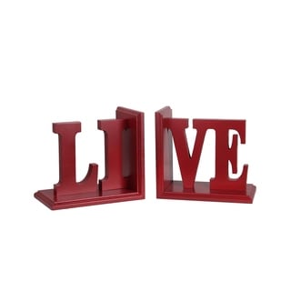 LIVE' Word Bookends (Set of 2) - Bed Bath & Beyond - 10149740