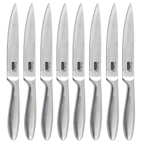 Cook N Home 8-Piece Stainless Steel Serrated Steak Knife Set - Bed Bath ...