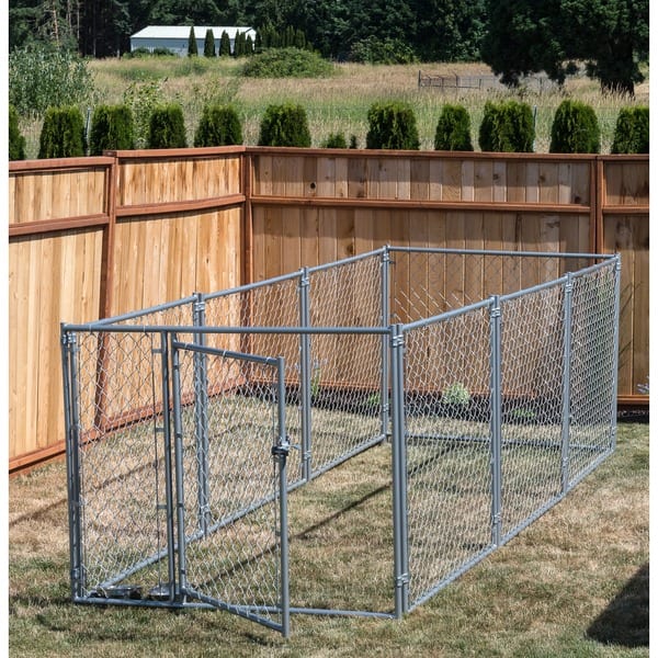 Lucky Dog 4'H x 5'W x 10'L Modular Chain Link Kennel kit - Bed Bath ...