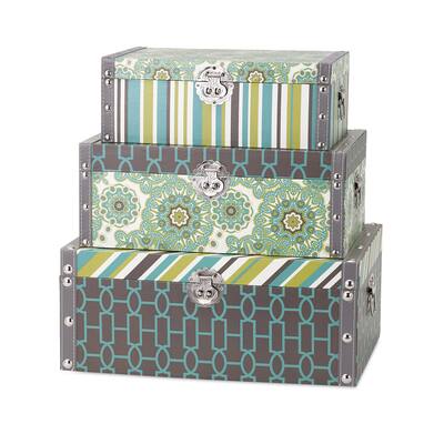 Essentials Reflective Storage Boxes (Set of 3) - Overstock - 10164751