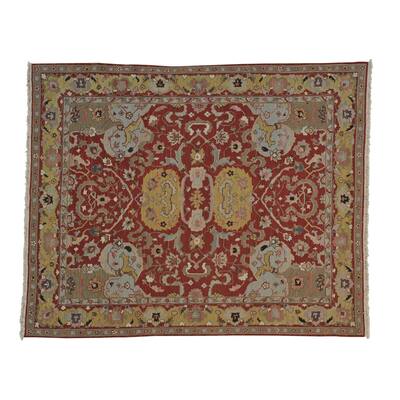 Handmade Wool Oriental Red Rectangle Rug - Overstock - 10167774