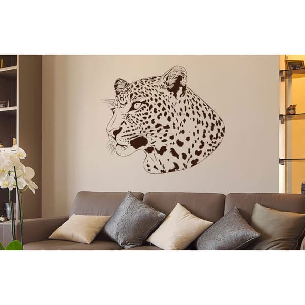 Cheetah Head Vinyl Sticker Wall Art - Bed Bath & Beyond - 10183720