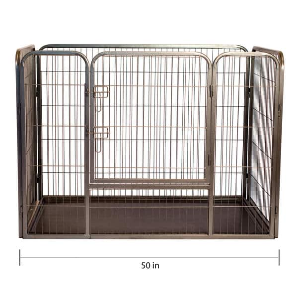 Iconic Pet Metal Heavy Duty Rectangle Tube Pet Training Kennel - Bed ...