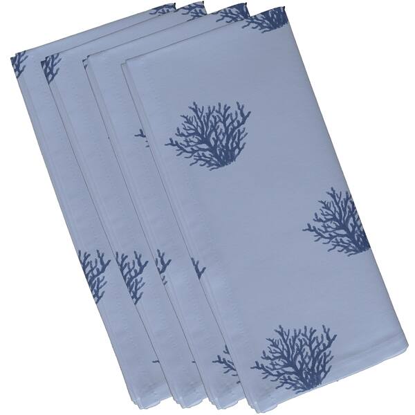 Coastal Multi Coral Print 19-inch Table Top Napkin - Bed Bath & Beyond ...